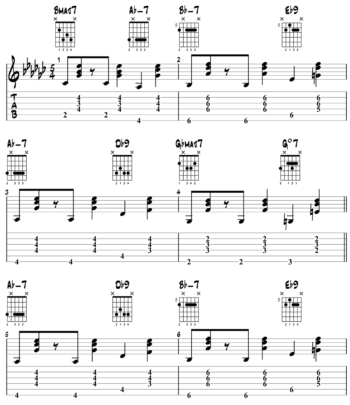 Take Five Chords Guitar Lesson (Tabs & Audio)