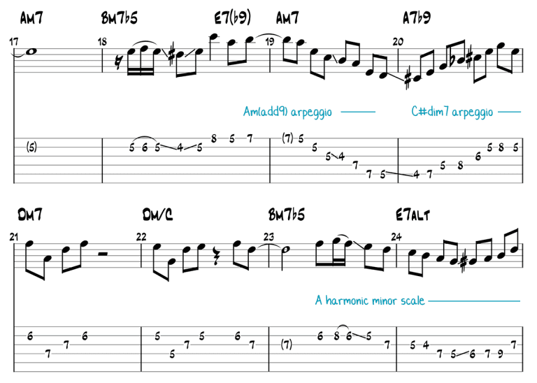 Summertime Melody & Solo Study for Jazz Guitar