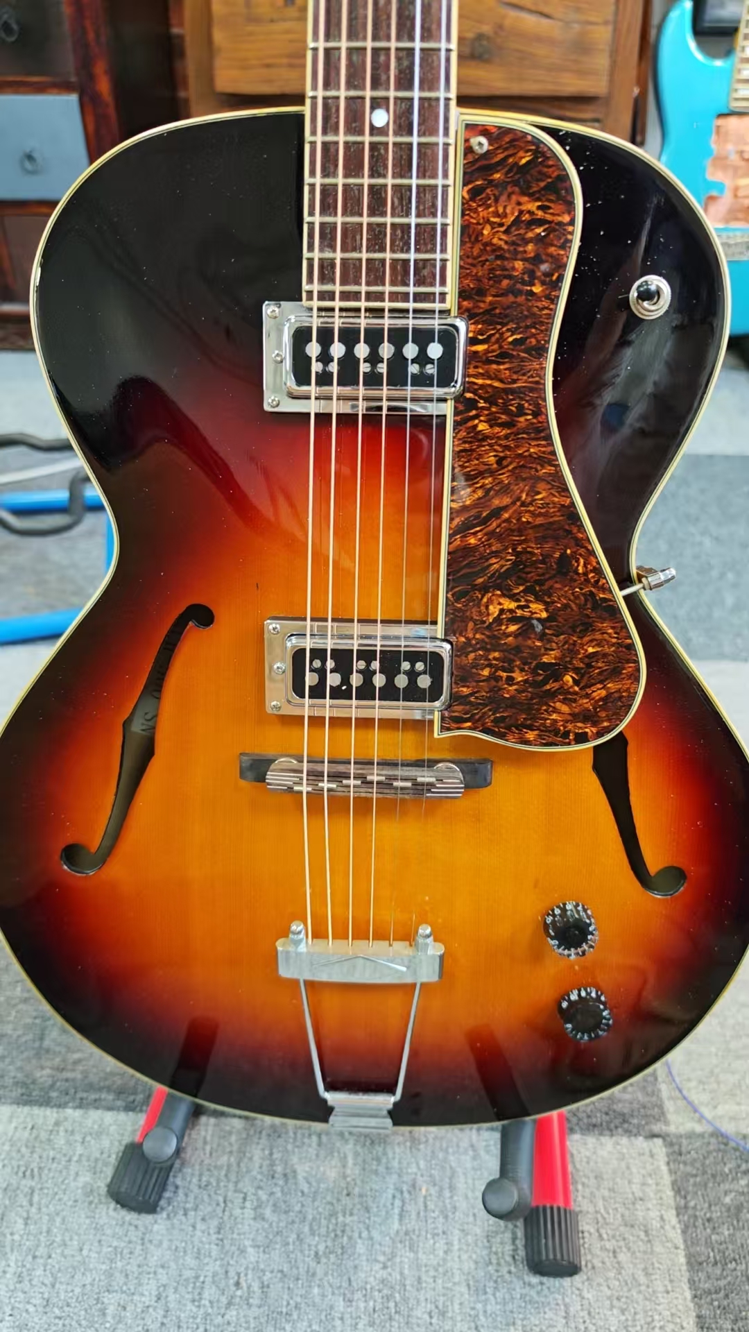 Loar modded with 2 Dynasonic pickups